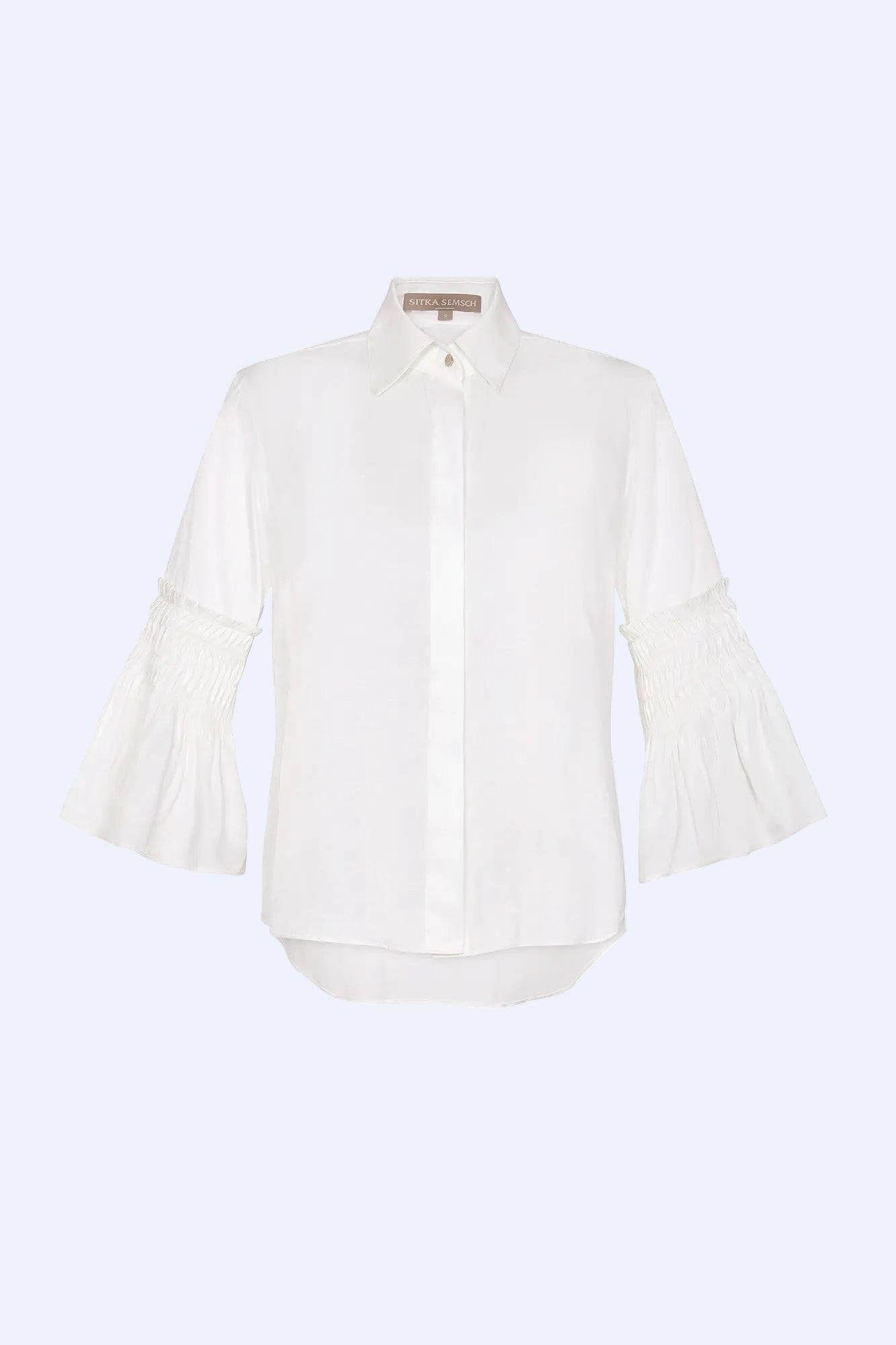 Fina Smocked Sleeve Blouse in Off White | Sitka – Sitka Semsch